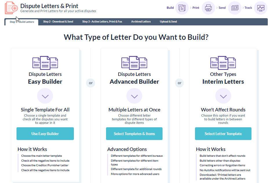 New Letter Creation Process – DisputeFox