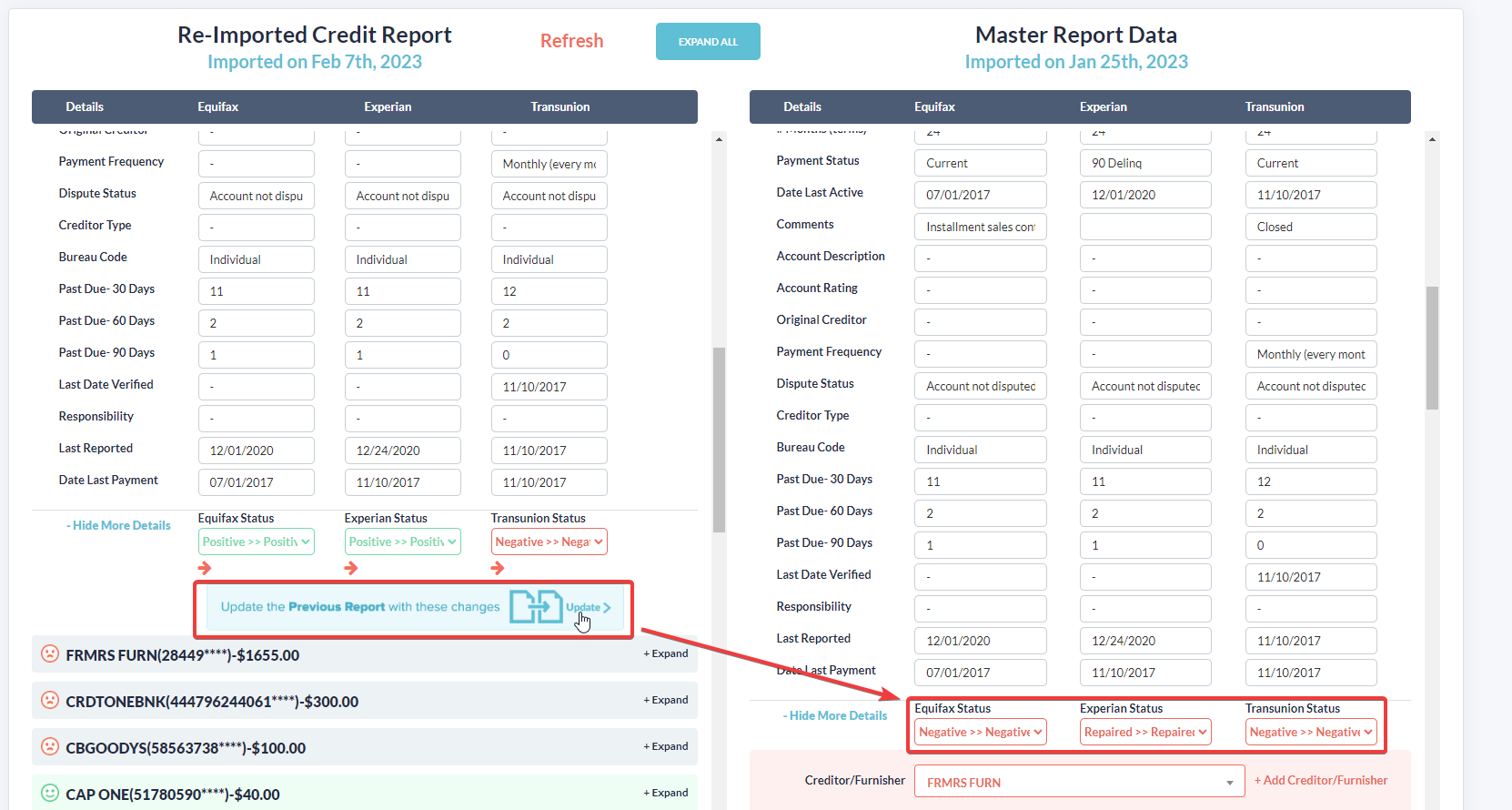 Side By Side Re-Import(Montly Progress Report) – DisputeFox