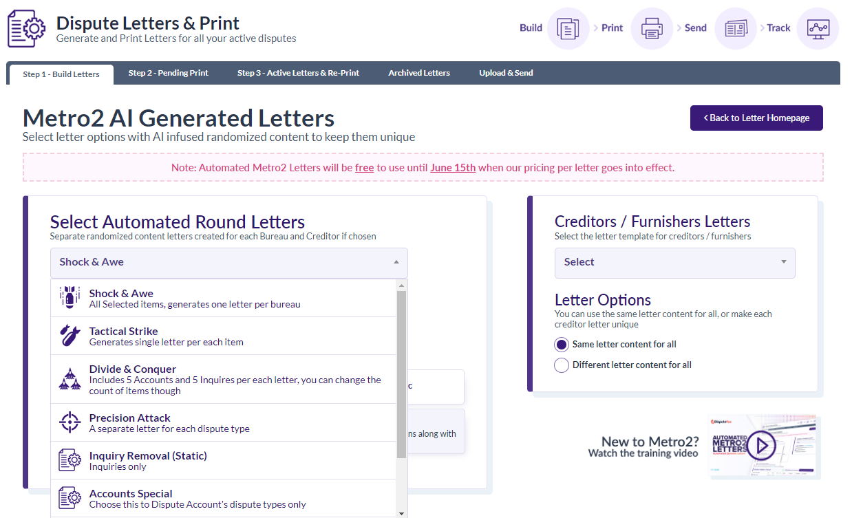 Automated Round Letters Templates – DisputeFox