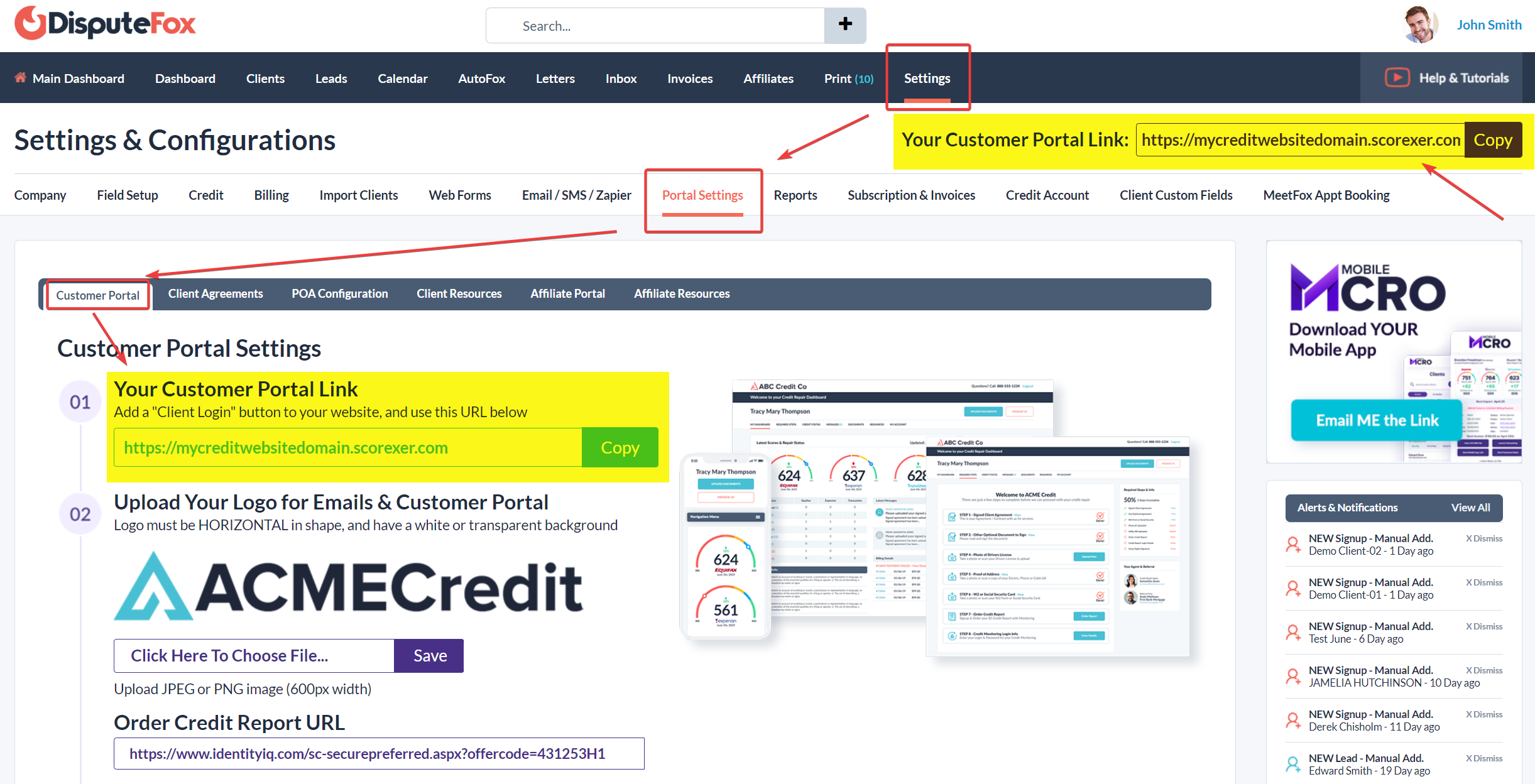 Your Customer Portal Link – DisputeFox