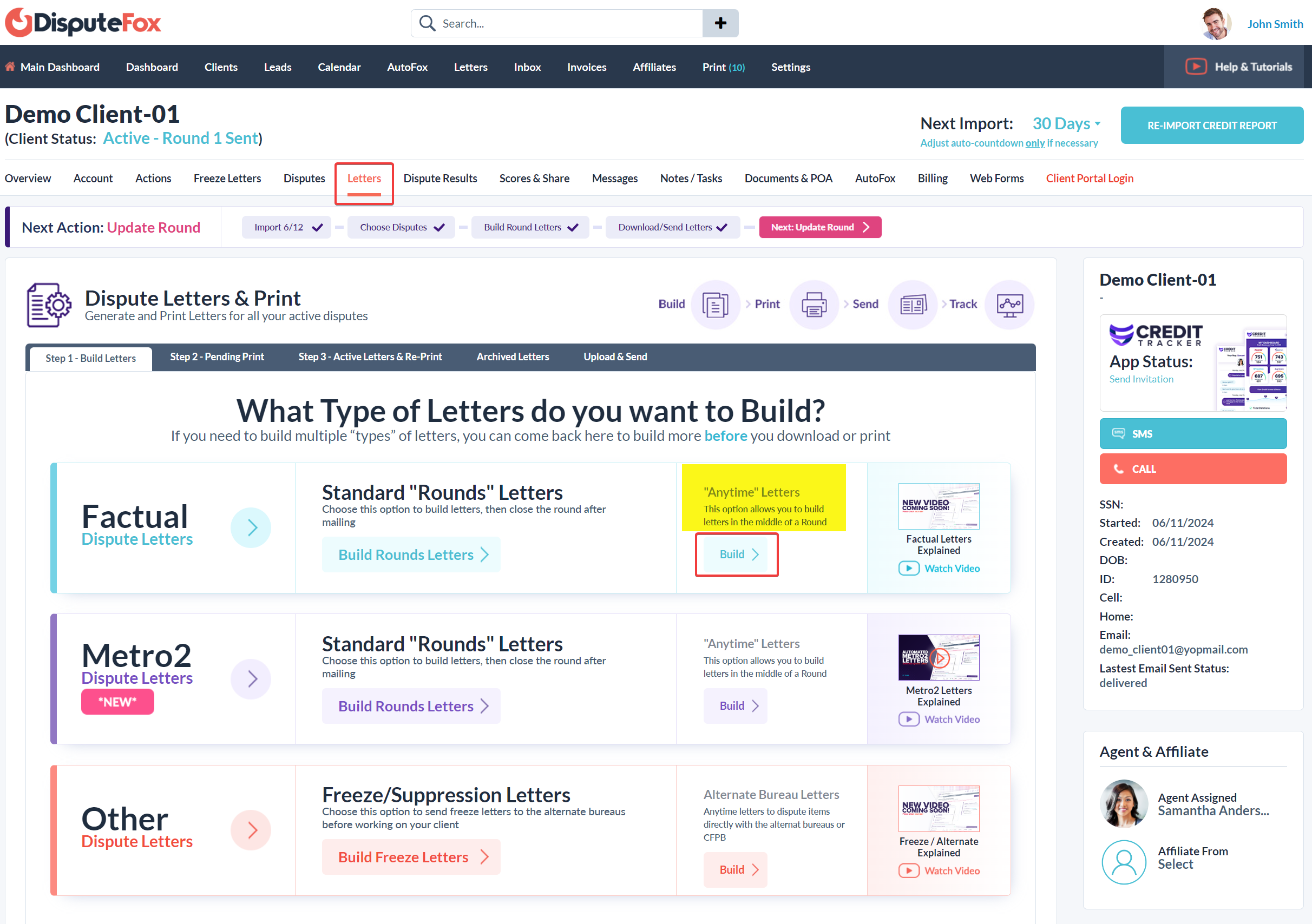 How can I create new dispute letters for a client in the middle of the ...